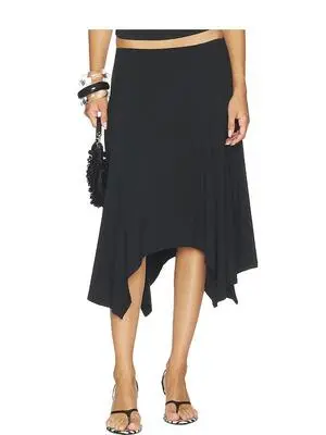 GUIZIO Lana Asymmetrical Hem Skirt - Black