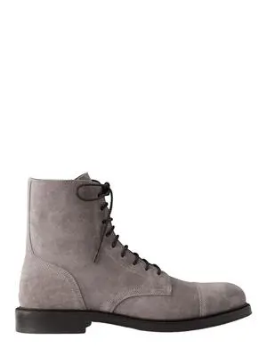 Brunello Cucinelli Suede Derby Boots - Gray