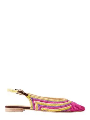 Gabriela Hearst Strength Crocheted Raffia Ballet Flats - Multi