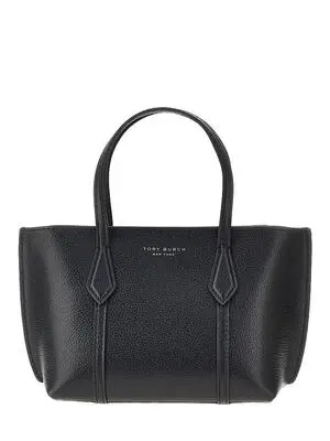 Tory Burch TORY BURCH Perry Mini Shopping Bag In Grained Leather Black