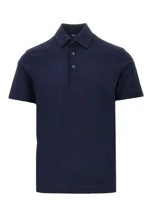 Herno Crepe Voile Jersey Polo Shirt - Blue