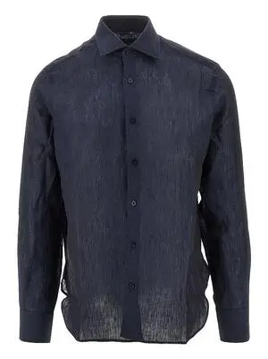 Herno Suer Linen Shirt An - Blue