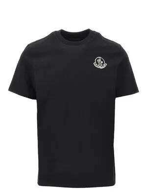 Moncler Chet Logo Print T-hirt - Black