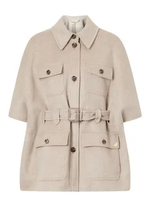 Max Mara Belted Cashmere Cape - Gray