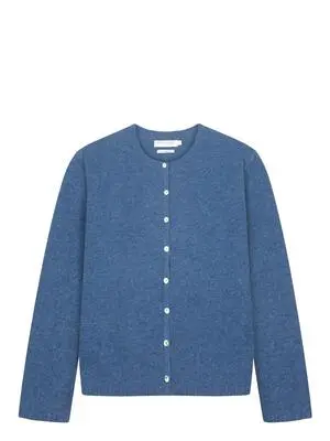 PAUL JAMES KNITWEAR Lambswool Leona Crew Neck Cardigan - Blue