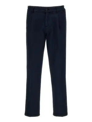 FAY Regular-fit Trousers In Slub Cotton - Blu