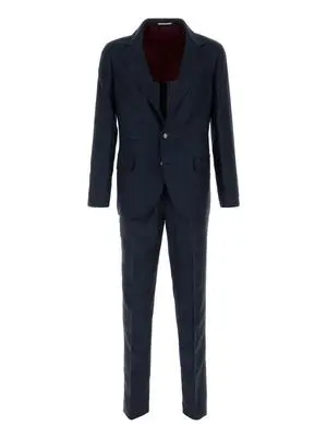 Brunello Cucinelli Navy Silk Blend Suit - Blue