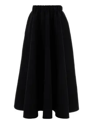 Extreme Cashmere Flared Flannel Skirt - Black