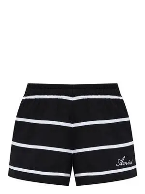 Amiri Striped Cotton Shorts - Black