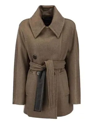 Max Mara Double-breasted Belted Wool Coat - Brown