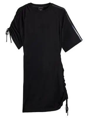 Adidas Y-3 Wool Cinched Drape Tee Dress - Black