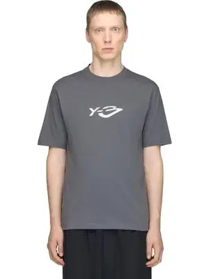 Adidas Y-3 Liquid Logo Short Sleeve Tee - Grey Five