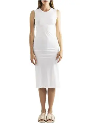 JIL SANDER Sleeveless Round Neck Dress - White