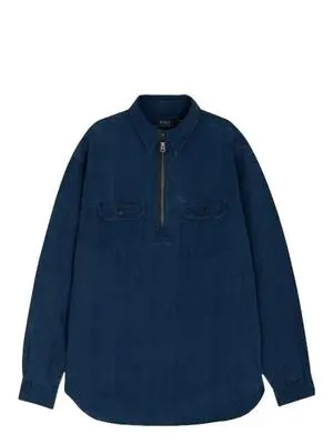 Polo Ralph Lauren Half-zip Shirt With Chest Pockets - Blue