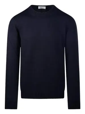 ROBERTO COLLINA Ribbed Trim Sweater - Navy