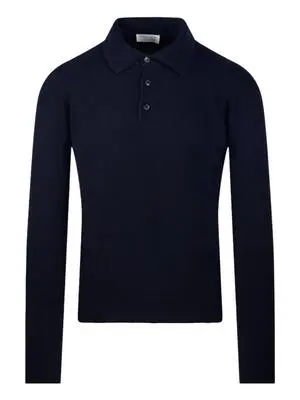 ROBERTO COLLINA Long-sleeve Polo Shirt - Navy