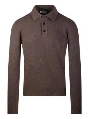ROBERTO COLLINA Long-sleeve Polo Shirt - Brown