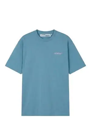 Off-White Logo Printed Crewneck T-shirt - Blue