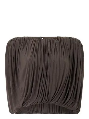 Magda Butrym Draped Strapless Top - Brown