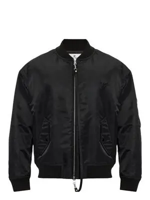 COURREGES Long-sleeved Zip-up Bomber Jacket - Black