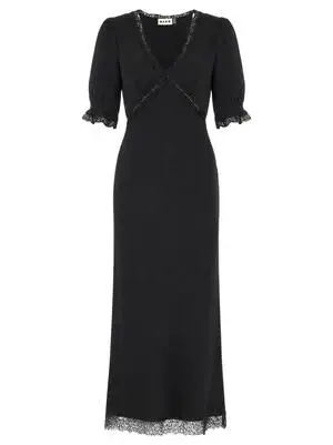 Rixo Annina Lace-trim Maxi Dress - Black