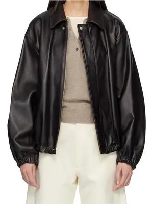 SSSTEIN Zippered Leather Jacket - Black