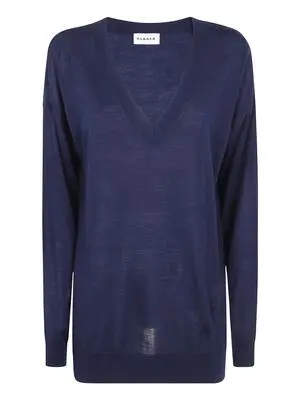 P.a.r.o.s.h P.A.R.O.S.H. Linfa Oversized V-Neck Knitted Jumper Navy