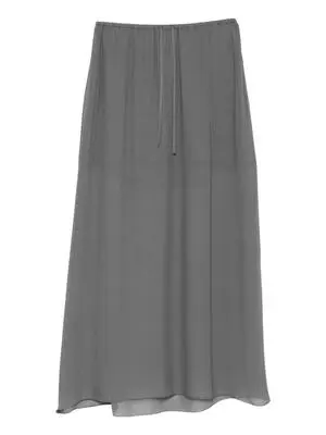 SAMSOE SAMSOE Drawstring Sheer-finish Skirt - Gray