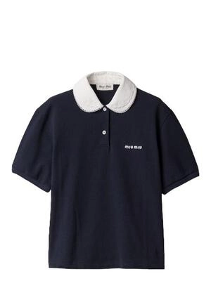 MIU MIU Miu Miu Short-Sleeve Piqué Polo Shirt