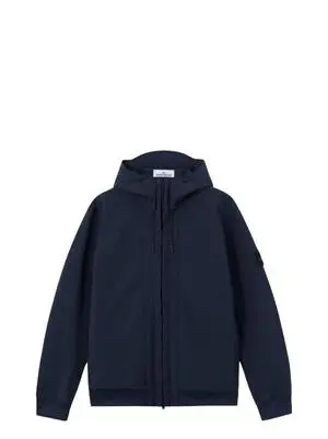 Stone Island Hooded Jacket With Wind- And Water-resistant Membrane - Navy Blue