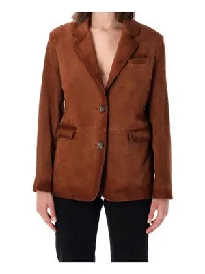 GOLDEN GOOSE Single Breasted Jacket - Brown
