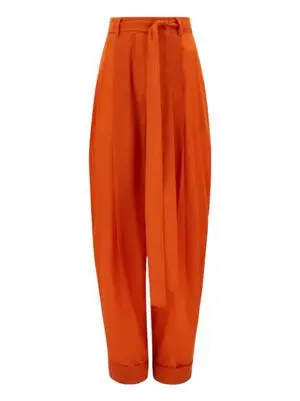 FERRAGAMO Barrel Leg Trousers - Red