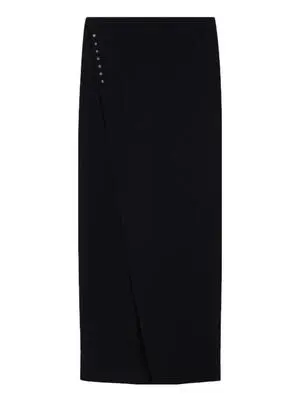 Emporio Armani Stud-embellished Wrap Maxi Skirt - Black
