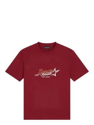 Emporio Armani Embroidered Logo T-shirt - Red