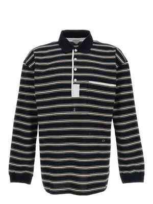 Bottega Veneta Bottega Veneta Striped Oversized Polo Shirt Black