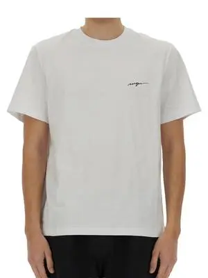 MSGM Logo Embroidered Jersey T-shirt - Gray