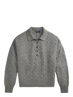 Polo Ralph Lauren Cable-knit Polo Collar Sweater - Grey