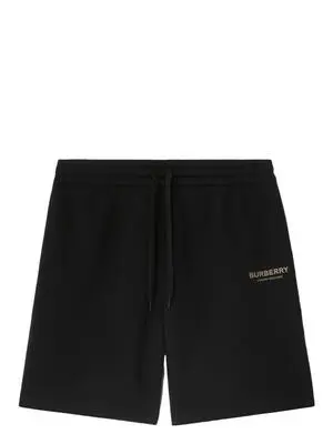 Burberry Logo Cotton Shorts - Black