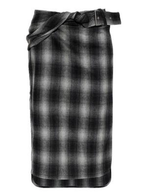 IRO PARIS Iro Plaid Belted Midi Skirt No