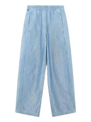 Emporio Armani Wide-leg Jeans With Elasticated Waist - Blue
