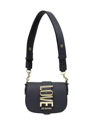 Moschino Flap Shoulder Bag - Black