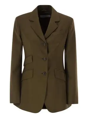Max Mara Long-sleeved Suit Jacket With Notched Lapels - Green