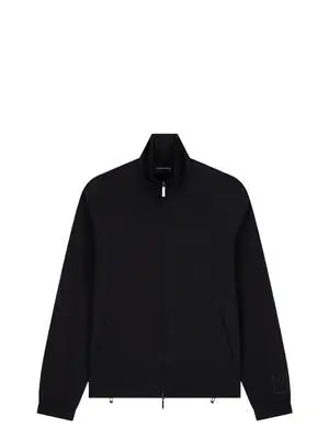 Emporio Armani Full-zip Sweatshirt In Lyocell Blend Interlock Jersey - Black