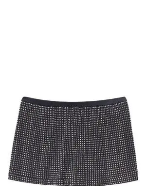 Alexander Wang Crystal Embellished Mid-rise Shorts - Black