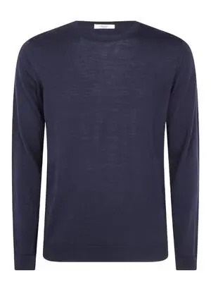 NUUR Round-neck Long-sleeve Sweater With Ribbed Cuffs And Hem - Black