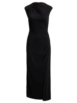 Ralph Lauren Draped Jersey Knitted Maxi Dress - Black