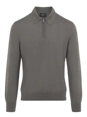 Brioni Brioni Long-Sleeve Zip Polo Shirt No