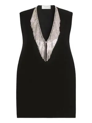 Sportmax Sleeveless Top With Rhinestone Embellishments - Black