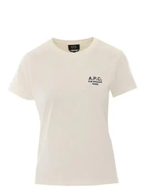 A.p.c. Crewneck Short-sleeve T-shirt With Logo Detail - White