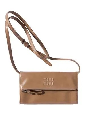 Miu Miu Embossed Logo Shoulder Bag - Brown